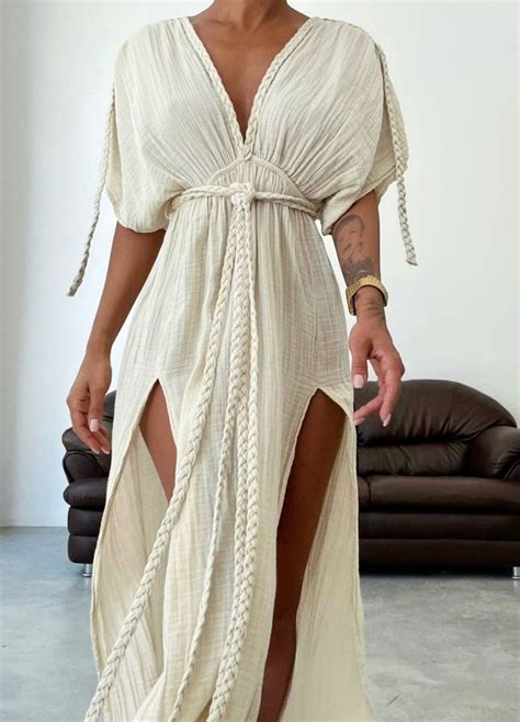 Sky Blue Beach Dress Sheer Maxi Dress See Through Dress Cutout Hand