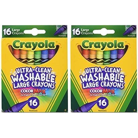 Crayola Large Washable Crayons 16 Pack 2 Packs Toys And Games