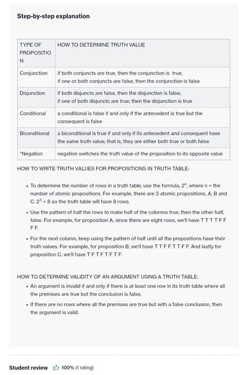 [solved] 5 truth tables for validity 8 rows you can use a truth