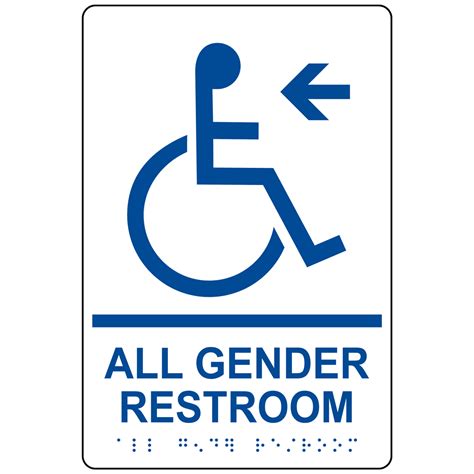 Portrait ADA All Gender Sign With Symbol RRE 35207 BLUonWHT