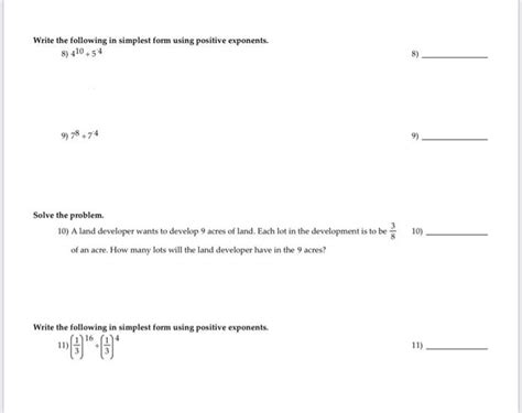 solved write the following in simplest form using positive