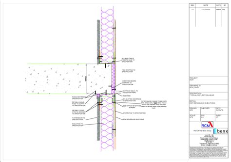 Densglass Typical Deflection Head Technical Drawing Dh01 Benx Group