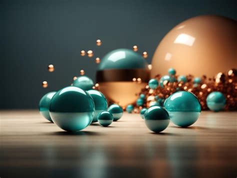 Premium Ai Image Floating Spheres 3d Rendering Empty Space Background