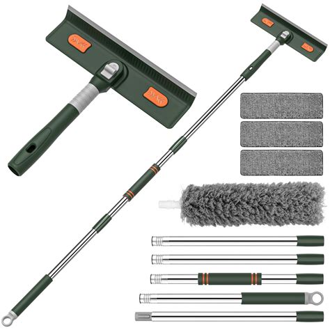 Window Squeegee Cleaner Tool 4 In 1 Rotatable Window Cleaning Squeegee Kit With Extension Pole