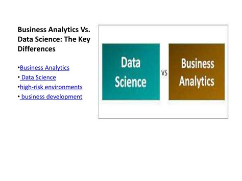 Ppt Business Analytics Vs Data Science The Key Differences 1