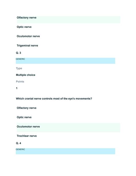 SOLUTION Anatomy Quiz Cranial Nerves Part Studypool