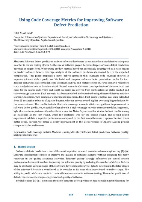 Pdf Using Code Coverage Metrics For Improving Software Defect Prediction
