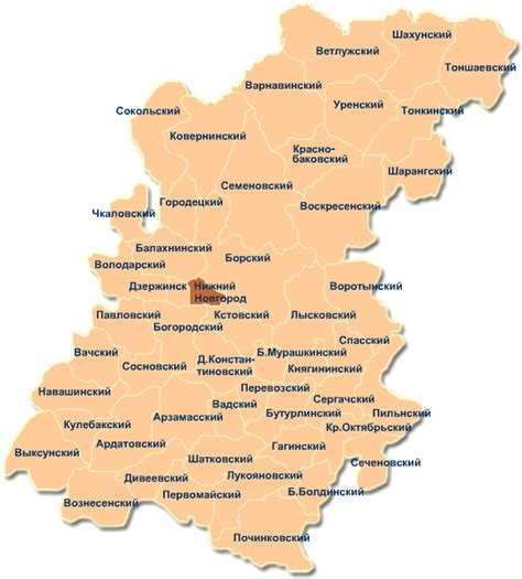 Литературная карта Нижегородской области