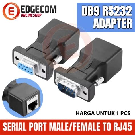 Serial Connector DB9 RS232 Male Female To RJ45 UTP LAN Adapter COM Shopee Malaysia