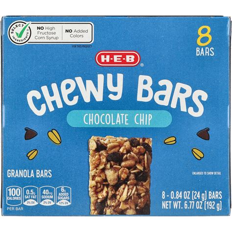 H E B Chocolate Chip Chewy Bars 8 Ct Central Market Really Into Food