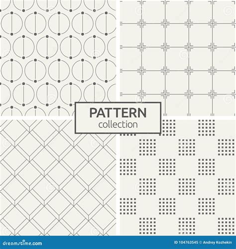 Set Of Four Seamless Patterns Stock Vector Illustration Of Cloth