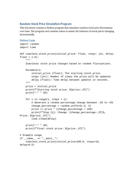 Randomstocksimulation Pdf