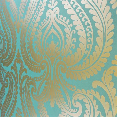 Teal And Gold Wallpaper Wallpapersafari