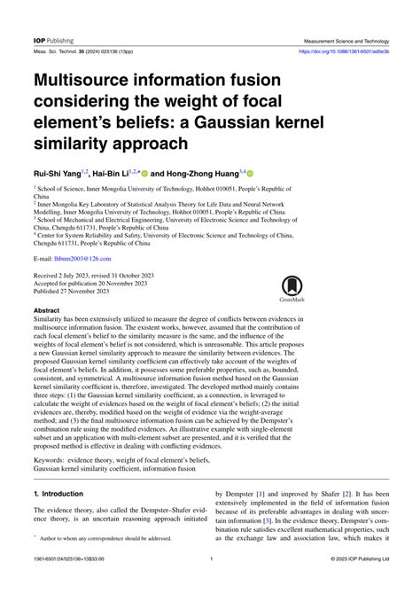 Multisource Information Fusion Considering The Weight Of Focal Element