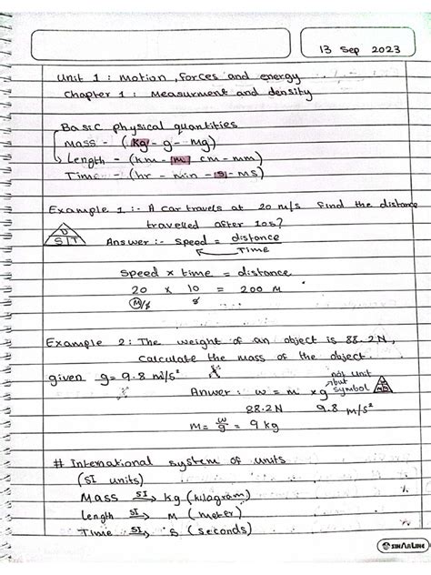 Physics Igcse Unit 1 Chapter1 Measurement And Density Pdf