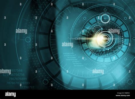 Close Up Of Woman Eye In Process Of Scanning Stock Photo Alamy