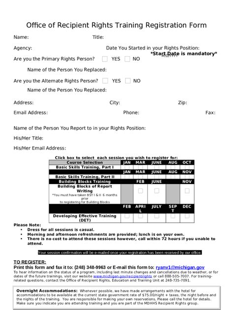 Mdch Office Of Recipient Rights 2015 Mdch Orr Training Registration