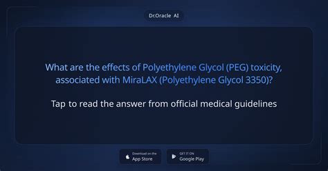 What Are The Effects Of Polyethylene Glycol Peg Toxicity Associated