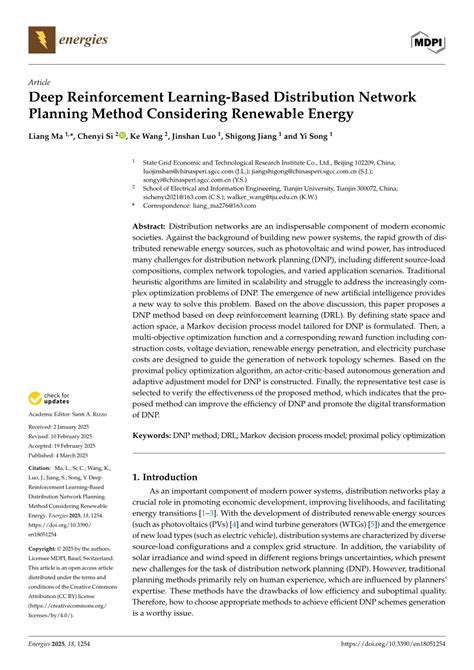 (PDF) Deep Reinforcement Learning-Based Distribution Network Planning Method Considering ...