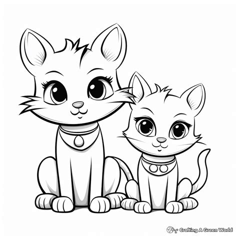 Multiple Cats Coloring Pages