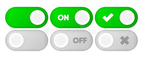 Set Of On And Off Toggle Switch Buttonsblack And White Switch Buttons Settoggle Slide For
