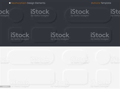 Neomorphic Buttons Set Neomorphism Design Elements For Websites Mobile Application Social