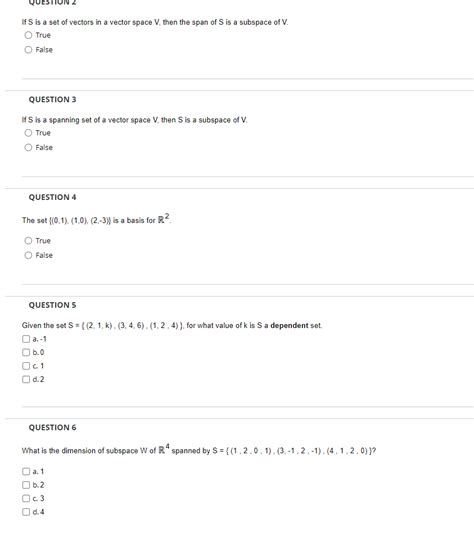 Solved A If S Is A Set Of Vectors In A Vector Space V Then Chegg