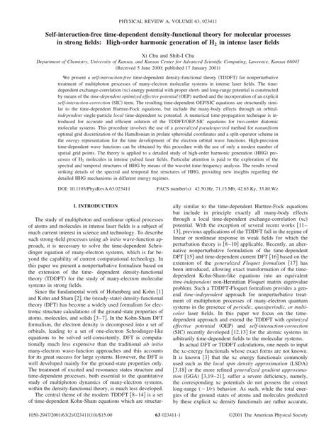 Pdf Self Interaction Free Time Dependent Density Functional Theory