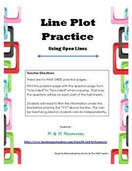 Line Plot Practice Plotting Data On Open Number Lines By M And M Resources