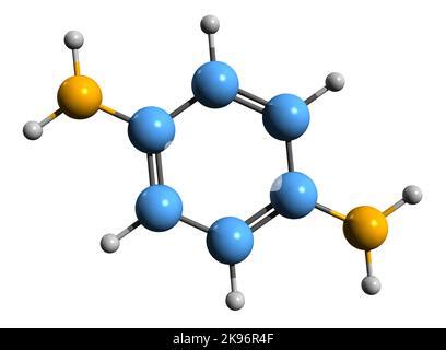 3d Image Of O Phenylenediamine Skeletal Formula Molecular Chemical Structure Of Carcinogenic