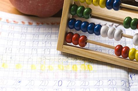 girl counting numbers with abacus object mathematics abacus vector