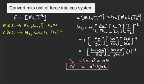 Convert Mks Unit Of Force Into Cgs System Filo