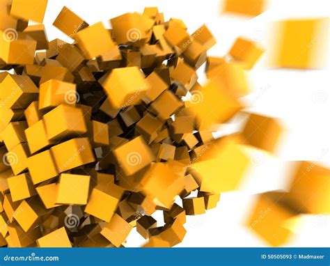 Orange Cubes Explosion Stock Illustration Illustration Of Abstract 50505093
