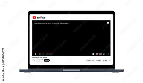Youtube Multimedia Player Window Template Youtube Video Template Set Isolated Youtube Screen