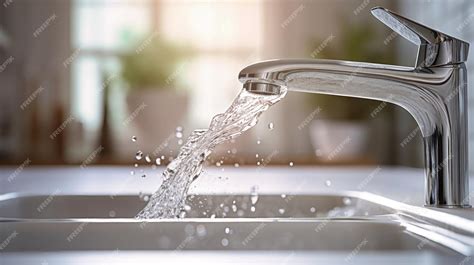 Premium Photo A Detailed View Of A Faucet With A Stream Of Water