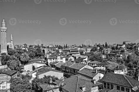 Urban Landscape On Old City Of Turkish Antalya With Hot Summer Day With