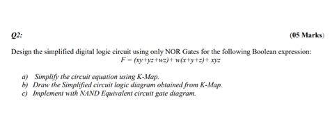 Solved Design The Simplified Digital Logic Circuit Using Chegg