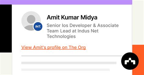 Amit Kumar Midya Senior Ios Developer And Associate Team Lead At Indus Net Technologies The Org