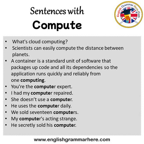 Sentences With Compute Compute In A Sentence In English Sentences For