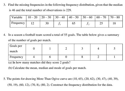 Solved 3 Find The Missing Frequencies In The Following
