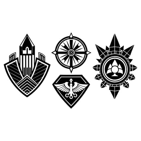 Black Shield Logo Icon Set Premium Ai Generated Vector