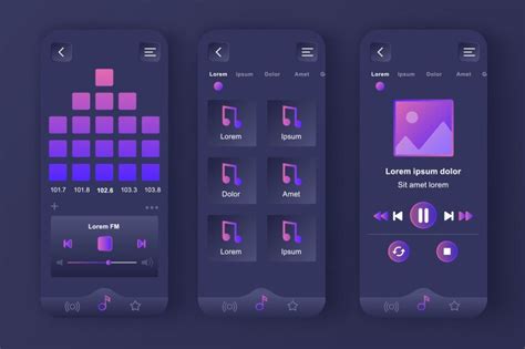 Music Ui Mobile App Interface Design Royalty Free Vector