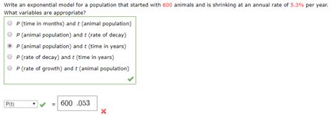 Solved Write An Exponential Model For A Population That Chegg Com