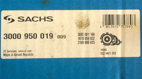 3000950019 Сцепление, комплект для AUDI, SEAT, SKODA, VW SACHS ...