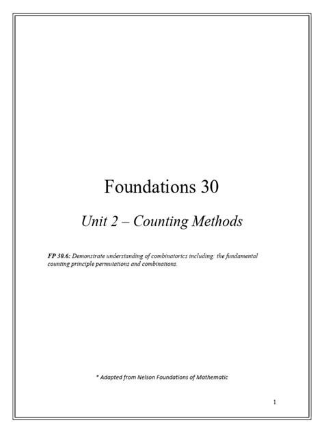 unit 2 counting methods booklet pdf permutation mathematics