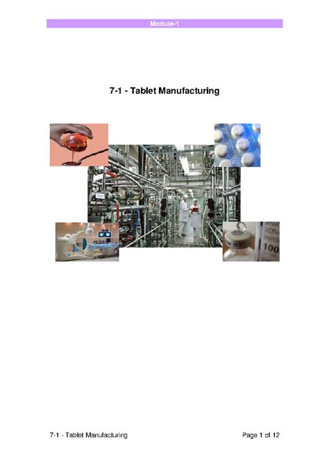 7 1 tablet manufacturing 7 1 tablet manufacturing table of