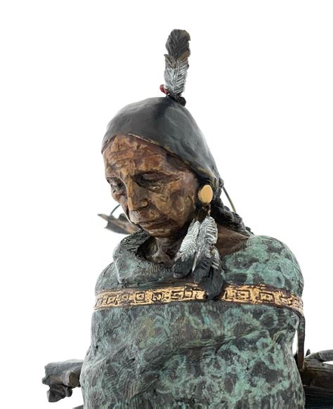 Lot Kwan Wu Cooking Wood Winter Bronze Sculpture