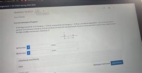 Solved Current Attempt In Progress In The Figure Particle Chegg