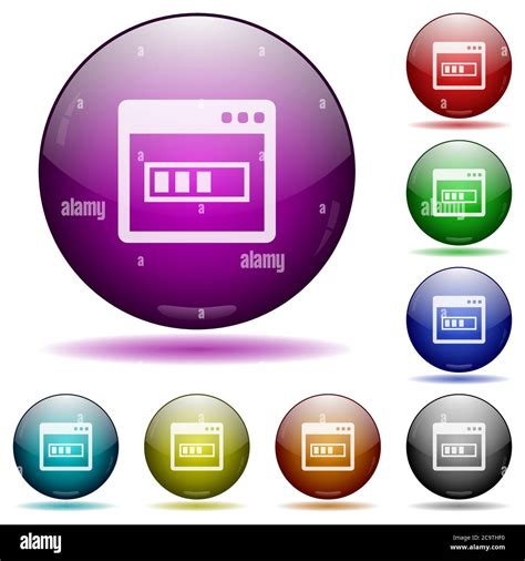 Application Installing Icons In Color Glass Sphere Buttons With Shadows
