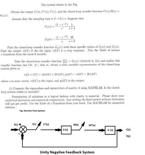Solved The System Shown In The Fig Obtain The Output C S Chegg